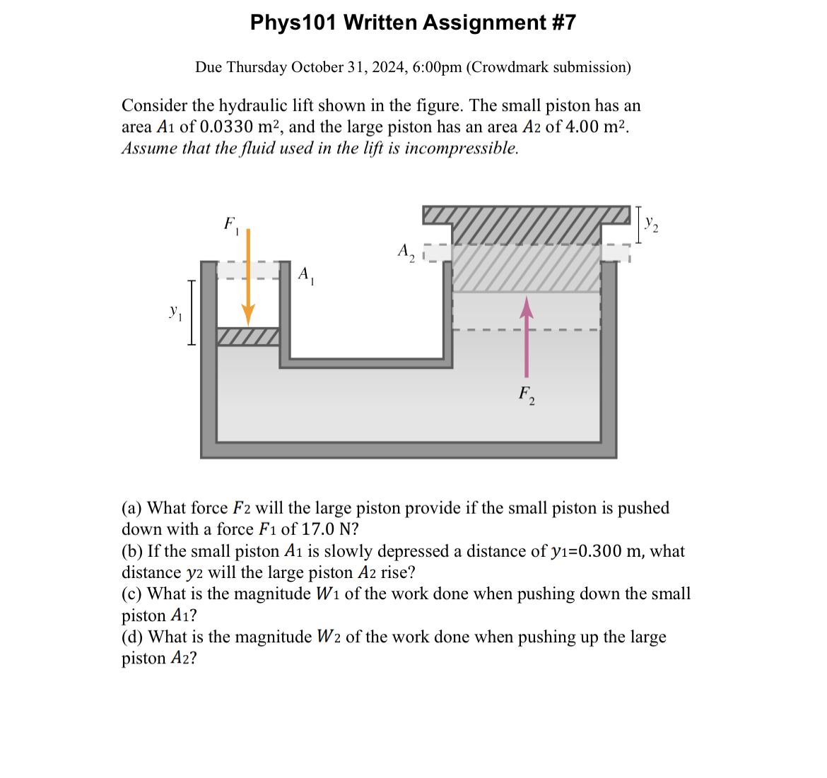 Solved Phys101 ﻿Written Assignment #7Due Thursday October | Chegg.com