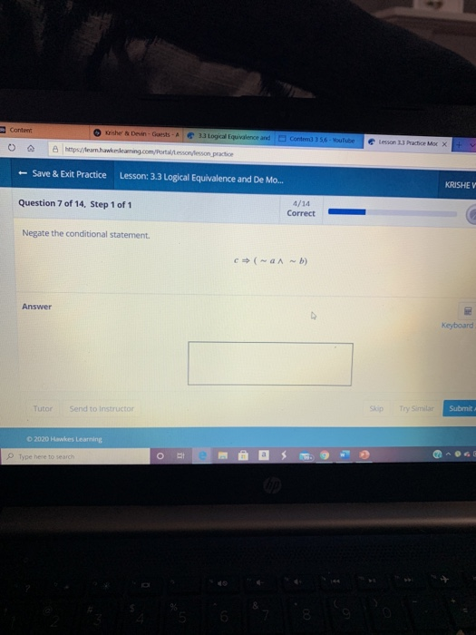 Solved Se Content Khe Devin-Gosts - Logical Equivalence and | Chegg.com