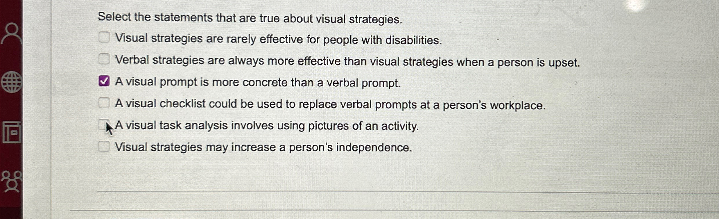 Solved Select the statements that are true about visual | Chegg.com