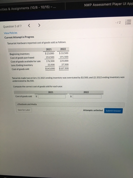 Solved NWP Assessment Player Ul App vities & Assignments | Chegg.com