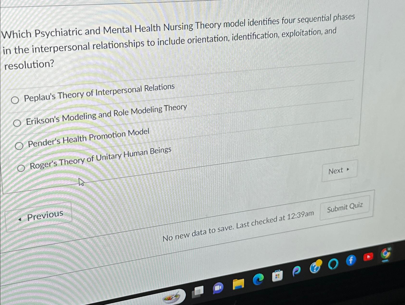 Which Psychiatric and Mental Health Nursing Theory | Chegg.com