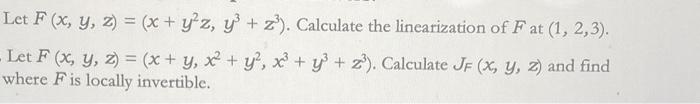 Solved 1-calculate linearization of F2 calculate Jf and find | Chegg.com