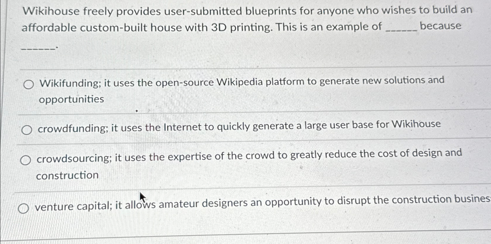 Solved Wikihouse freely provides user-submitted blueprints | Chegg.com