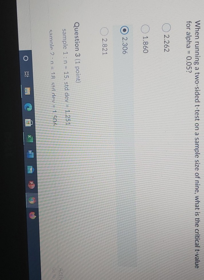 Solved When running a two-sided t-test on a sample size of | Chegg.com