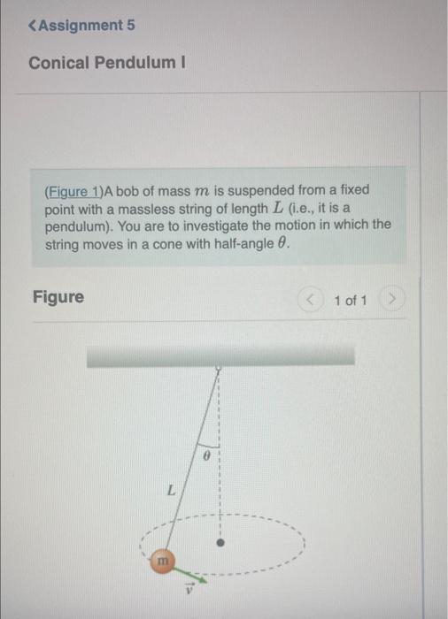 Solved (Figure 1)A bob of mass m is suspended from a fixed | Chegg.com