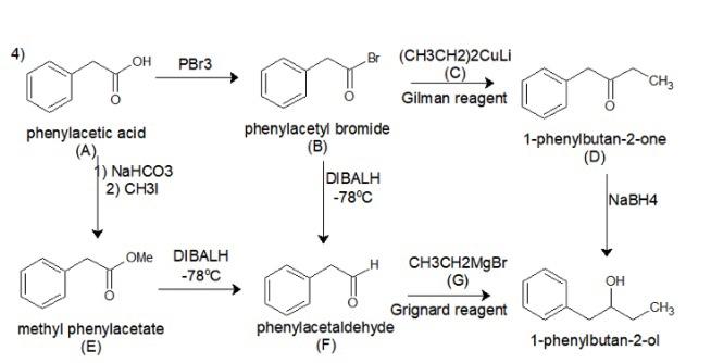 Solved 4) OH PBr3 Br (CH3CH2)2Culi CH3 Gilman reagent | Chegg.com