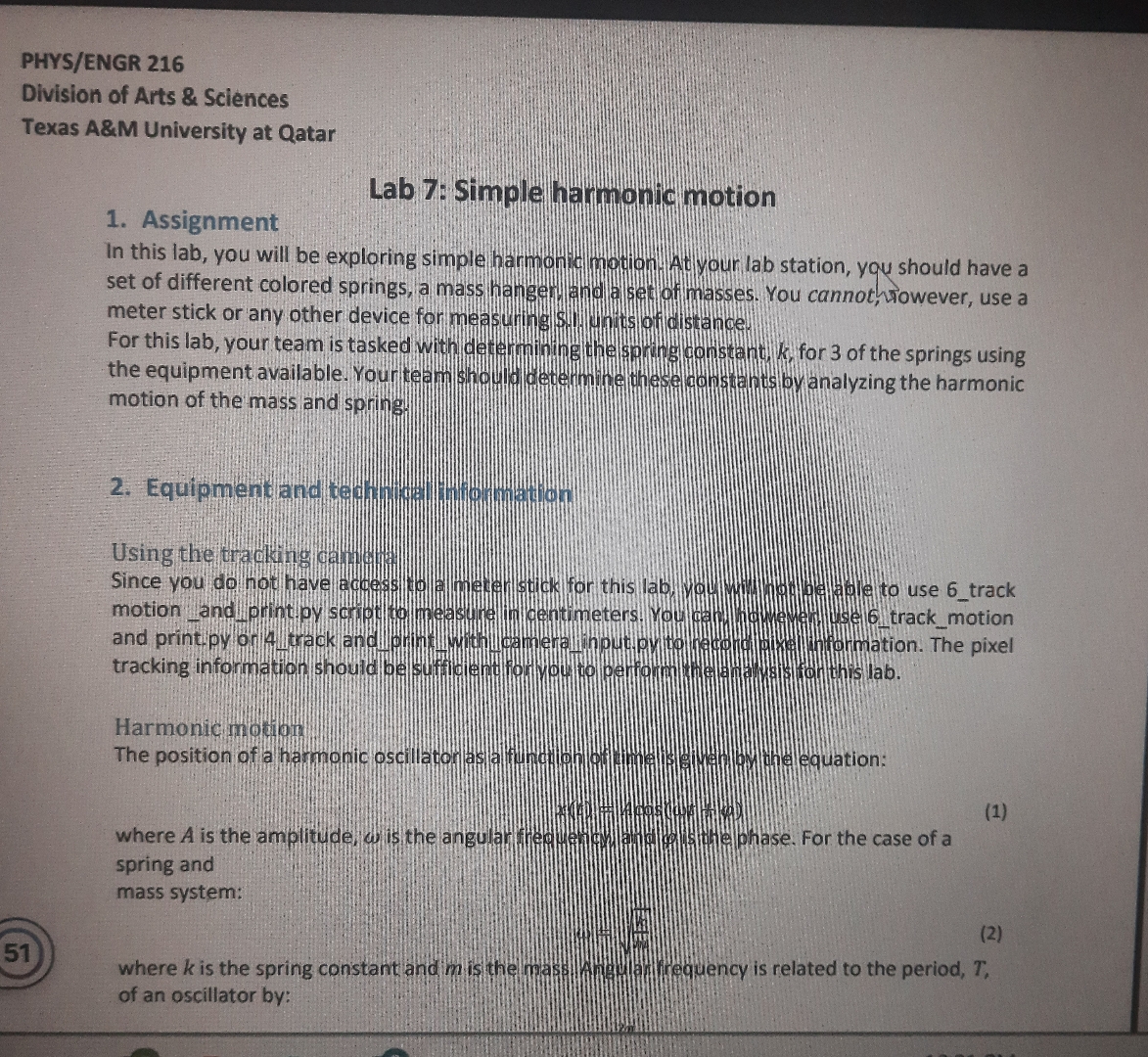 Solved PHYS/ENGR 216Division of Arts & SciencesTexas A&M | Chegg.com
