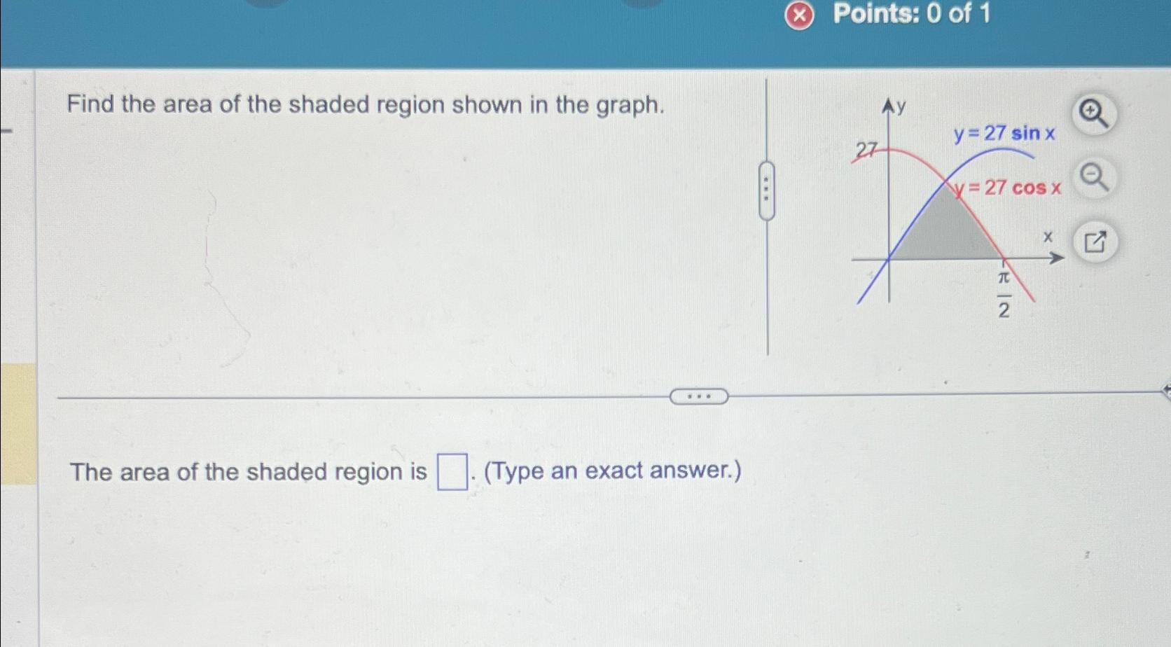Solved Points: 0 of 1Find the area of the shaded region | Chegg.com Solved Points: 0 of 1Find the area of the shaded region | Chegg.com