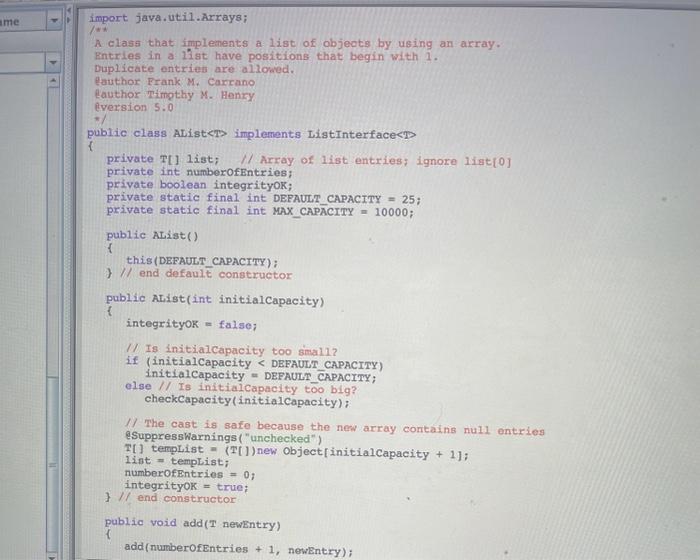 Solved import java.util. Arrays; A class that implements a 1 | Chegg.com