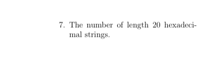 Solved The number of length 20 ﻿hexadecimal strings. | Chegg.com