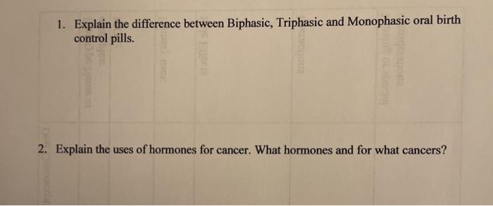 Solved 1. Explain the difference between Biphasic, Triphasic | Chegg.com