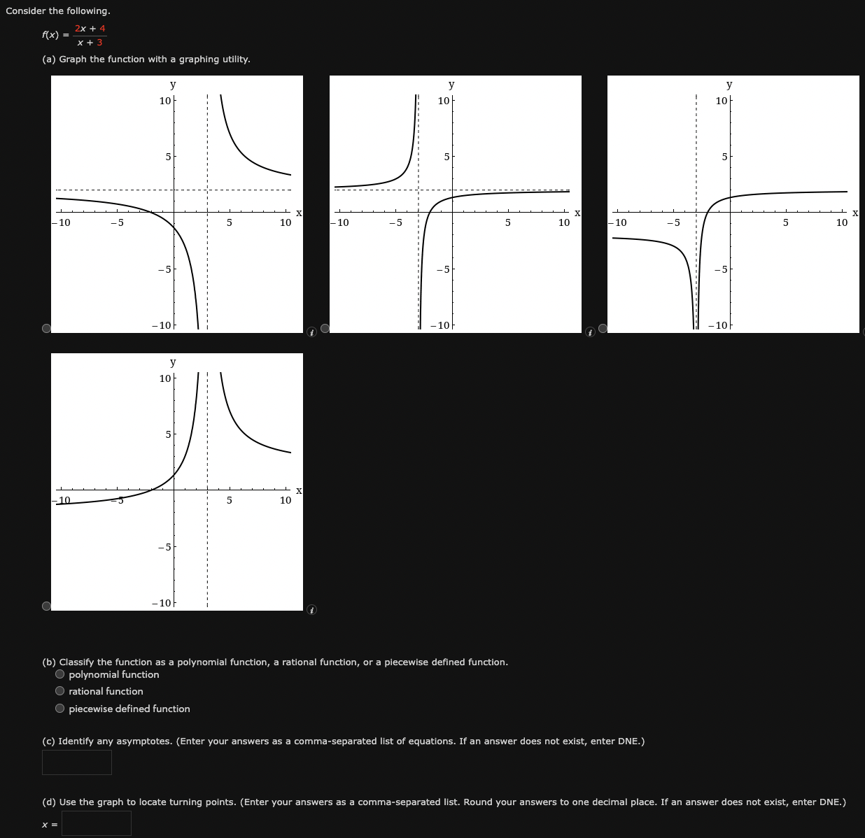 Solved (b) ﻿Classify the function as a polynomial function, | Chegg.com