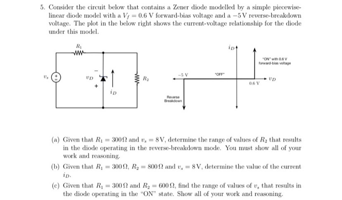 Solved 5. Consider the circuit below that contains a Zener | Chegg.com