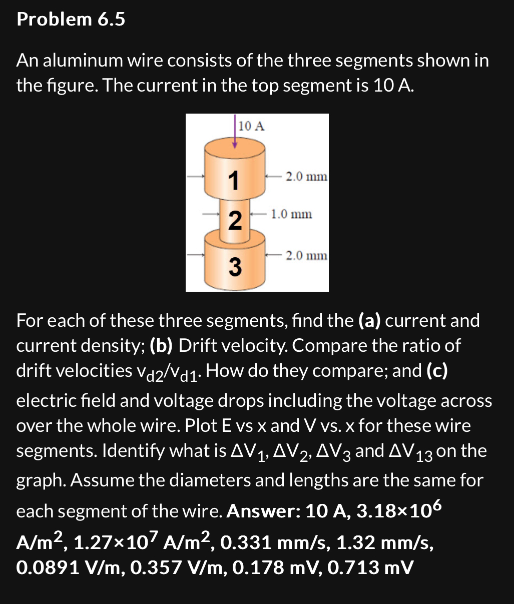 Solved Problem 6.6Wire C and wire D are made from different | Chegg.com