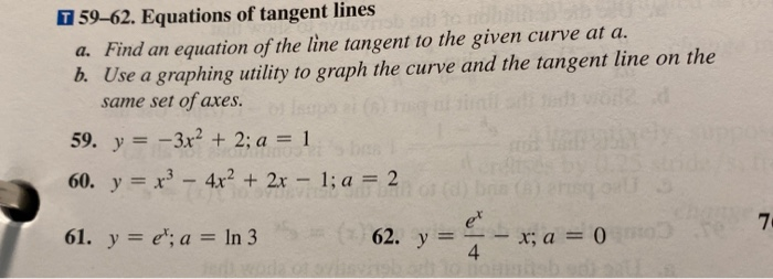 Solved T 59–62. Equations of tangent lines a. Find an | Chegg.com