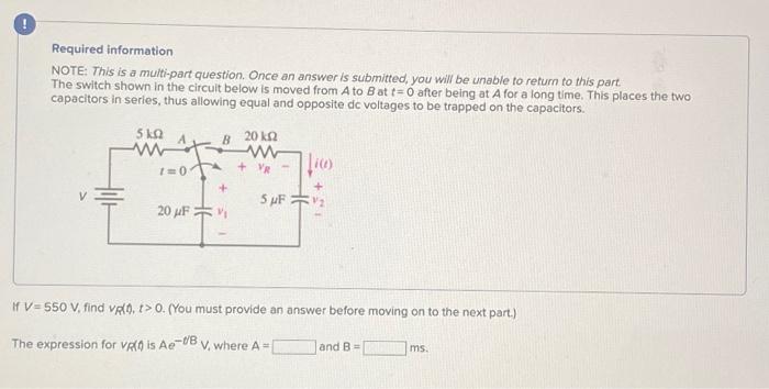 Solved Required information NOTE: This is a multi-part | Chegg.com