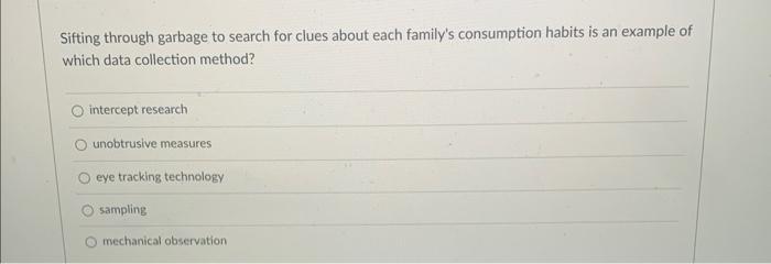 Solved Sifting through garbage to search for clues about | Chegg.com