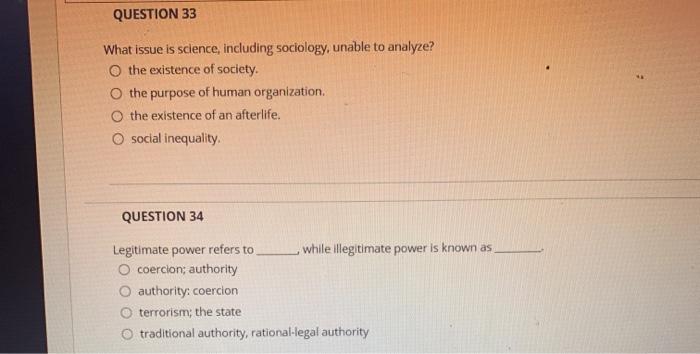Solved QUESTION 33 What issue is science, including | Chegg.com