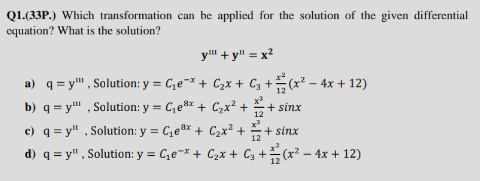 Solved Q1.(33P.) ﻿Which transformation can be applied for | Chegg.com