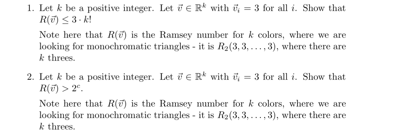 Solved Let k ﻿be a positive integer. Let vec(v)inRk ﻿with | Chegg.com