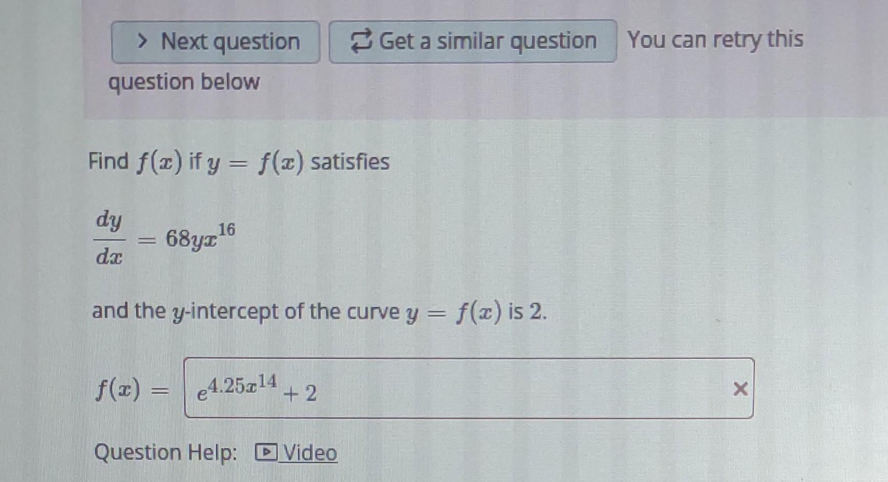 Solved question below Find f(x) if y=f(x) satisfies | Chegg.com