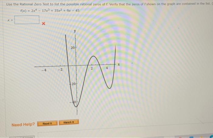 Solved Use the Rational Zero Test to list the possible | Chegg.com