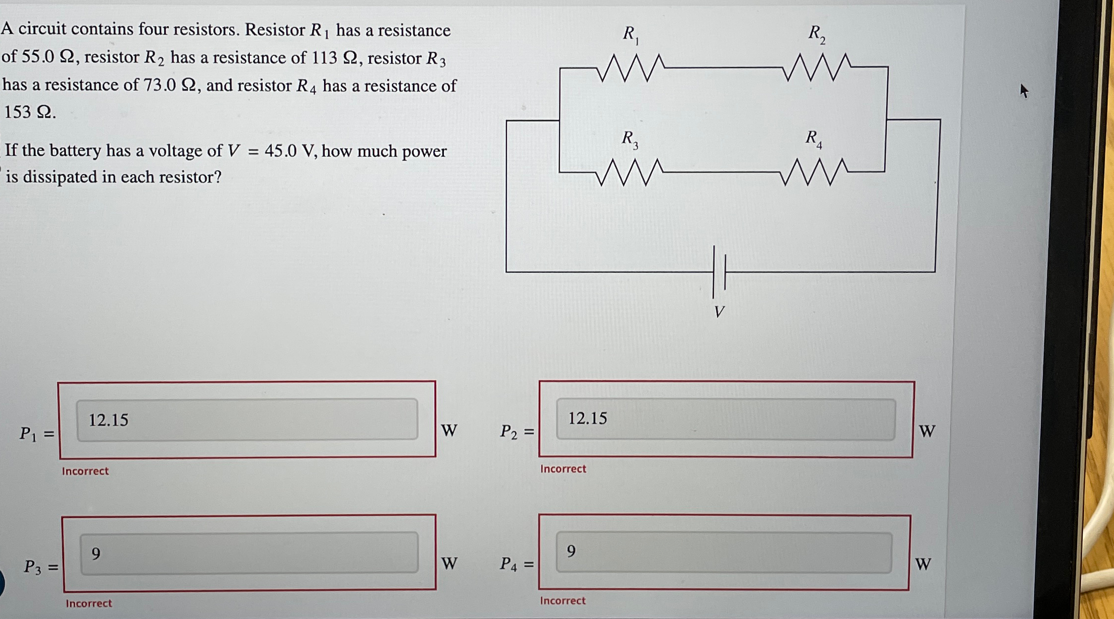 Solved A circuit contains four resistors. Resistor R1 ﻿has a | Chegg.com