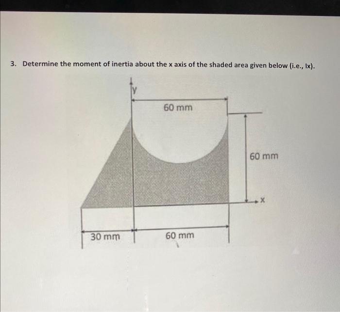 Solved 3. Determine the moment of inertia about the x axis | Chegg.com