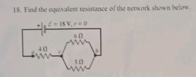 Solved Find the equivalent resistance of the network shown | Chegg.com