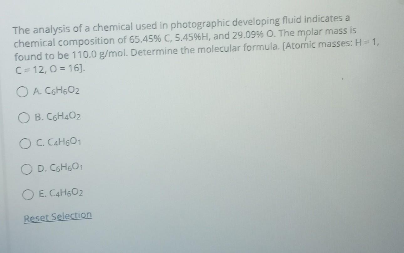 Solved The analysis of a chemical used in photographic | Chegg.com