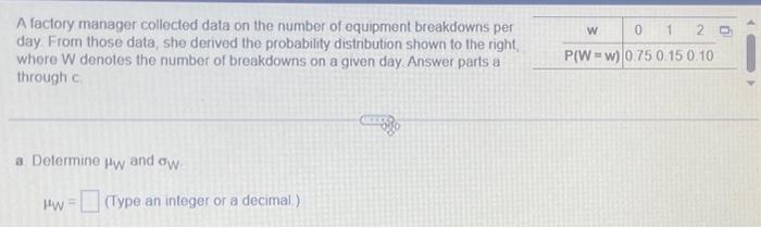 Solved A factory manager collected data on the number of | Chegg.com