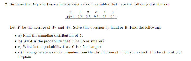 Solved Suppose that W1 ﻿and W2 ﻿are independent random | Chegg.com