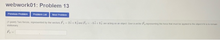 Solved webwork01: Problem 13 Previous Problem Problem List | Chegg.com