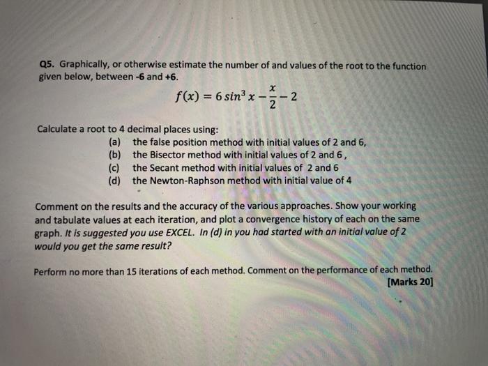 Solved Q5. Graphically, or otherwise estimate the number of | Chegg.com