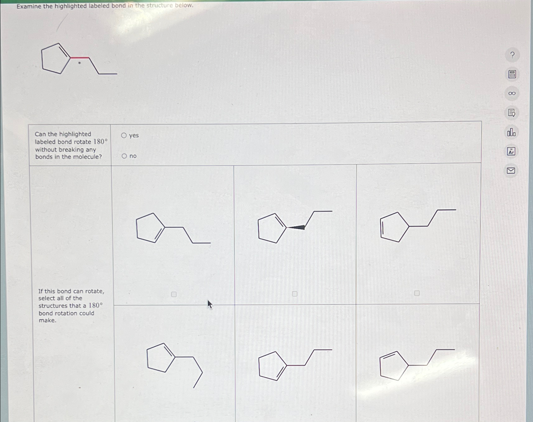 Solved Examine the highlighted labeled bond in the structure | Chegg.com