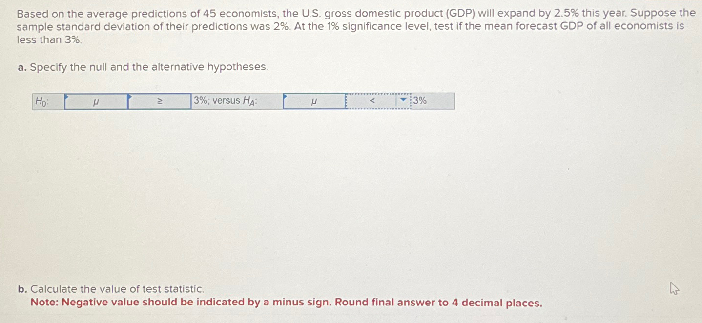 Solved Based on the average predictions of 45 ﻿economists, | Chegg.com