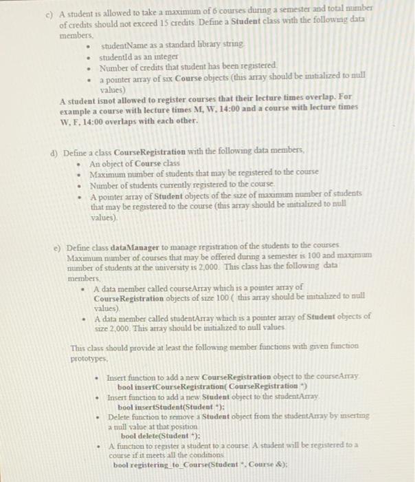 Solved - For each class that you create you need to separate | Chegg.com