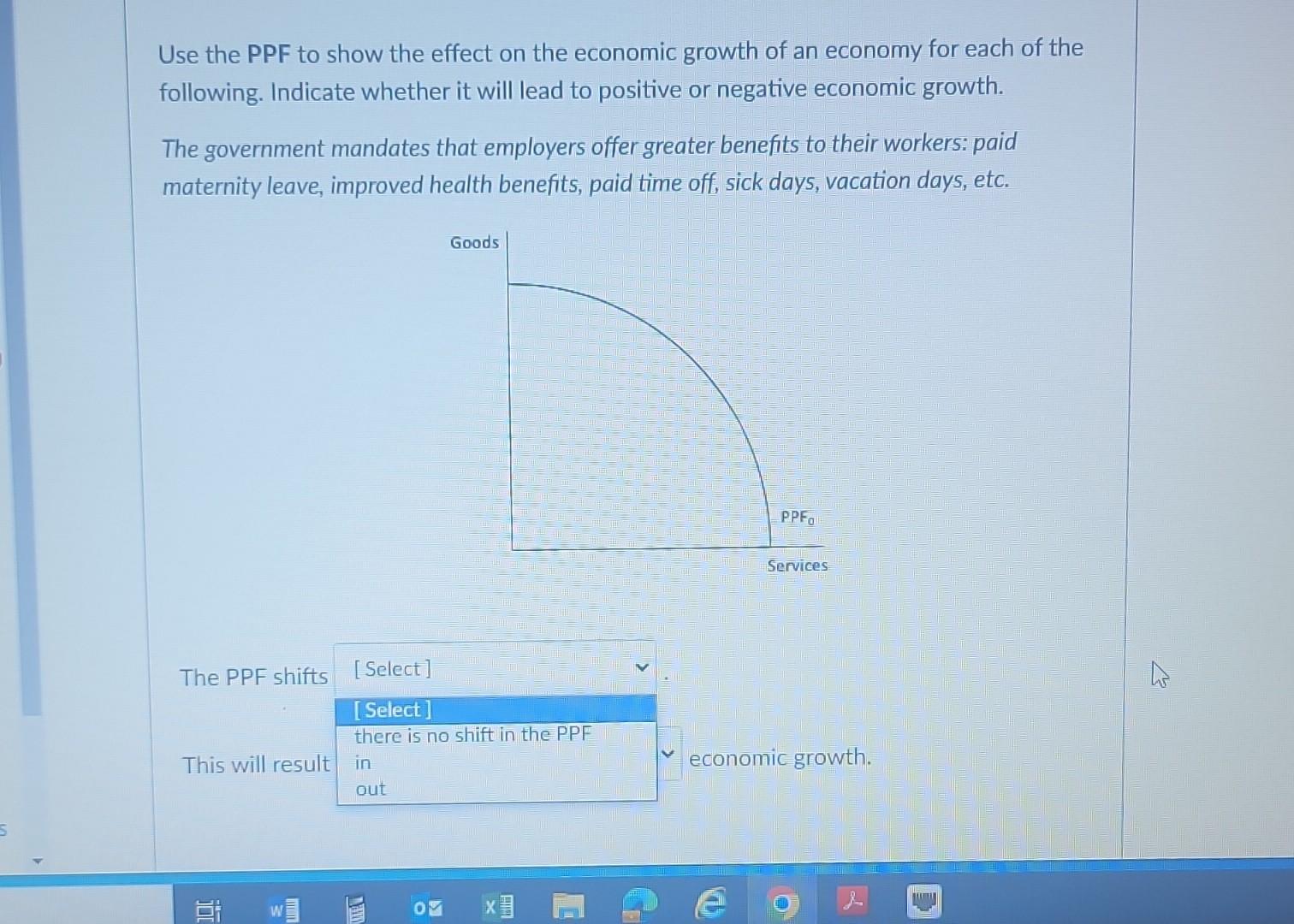 Solved Use the PPF to show the effect on the economic growth | Chegg.com