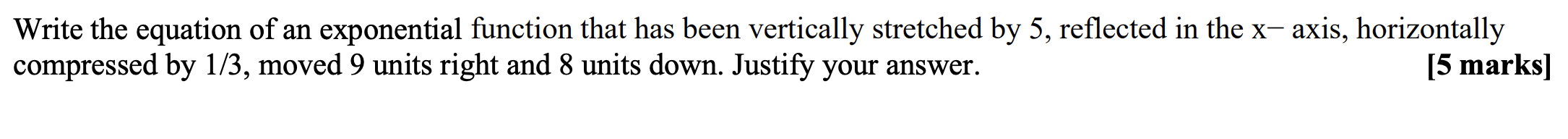 Solved Write the equation of an EXPONENTIAL function that | Chegg.com