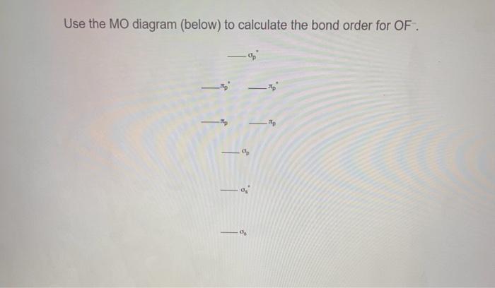 Solved Use the MO diagram (below) to calculate the bond | Chegg.com