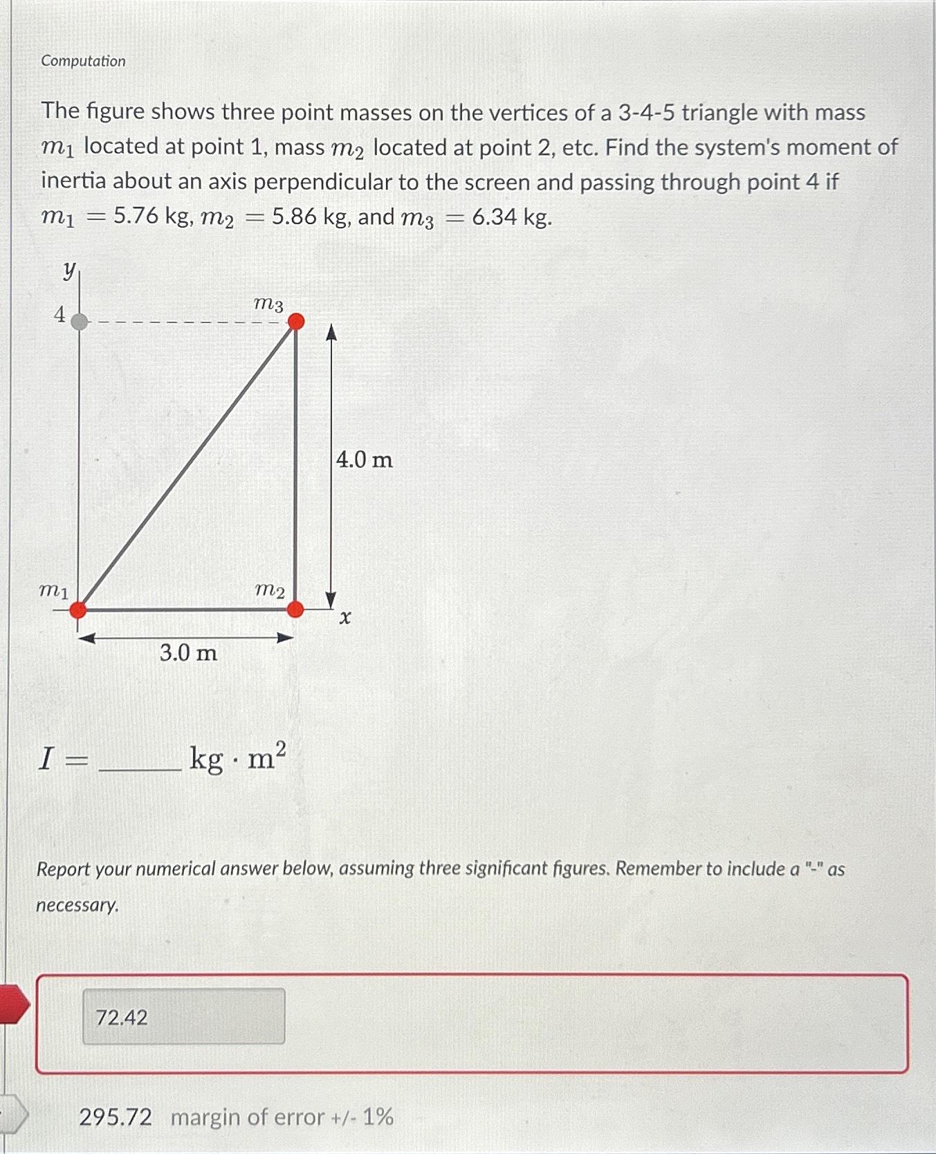 Solved ComputationThe figure shows three point masses on the | Chegg.com