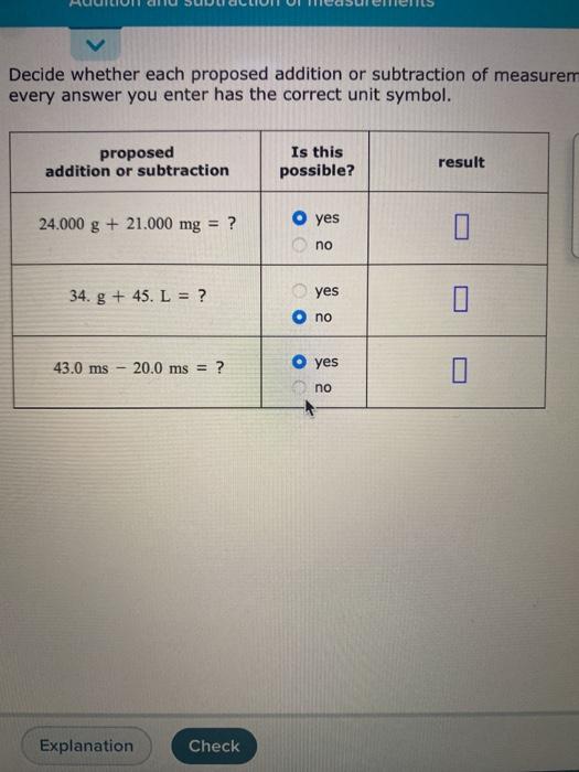 Solved Decide whether each proposed addition or subtraction | Chegg.com