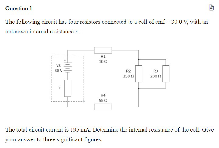 Solved Question 1The following circuit has four resistors | Chegg.com