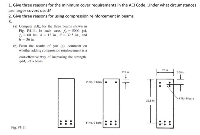 Solved Give three reasons for the minimum cover requirements | Chegg.com