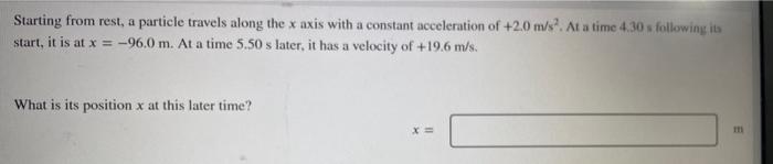 Solved Starting from rest, a particle travels along the | Chegg.com
