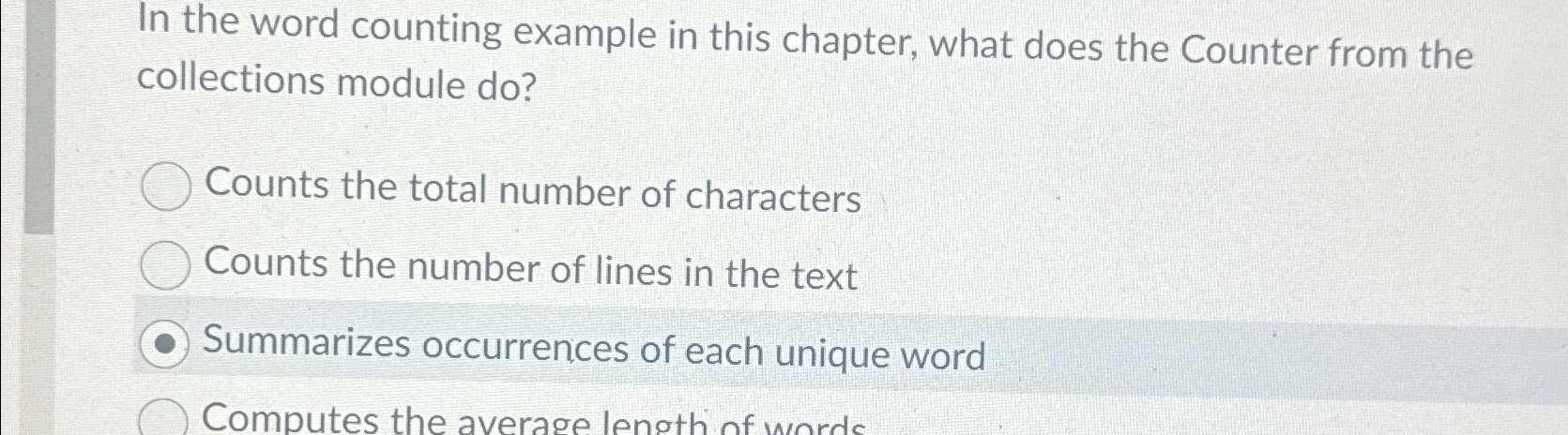 In the word counting example in this chapter, what | Chegg.com