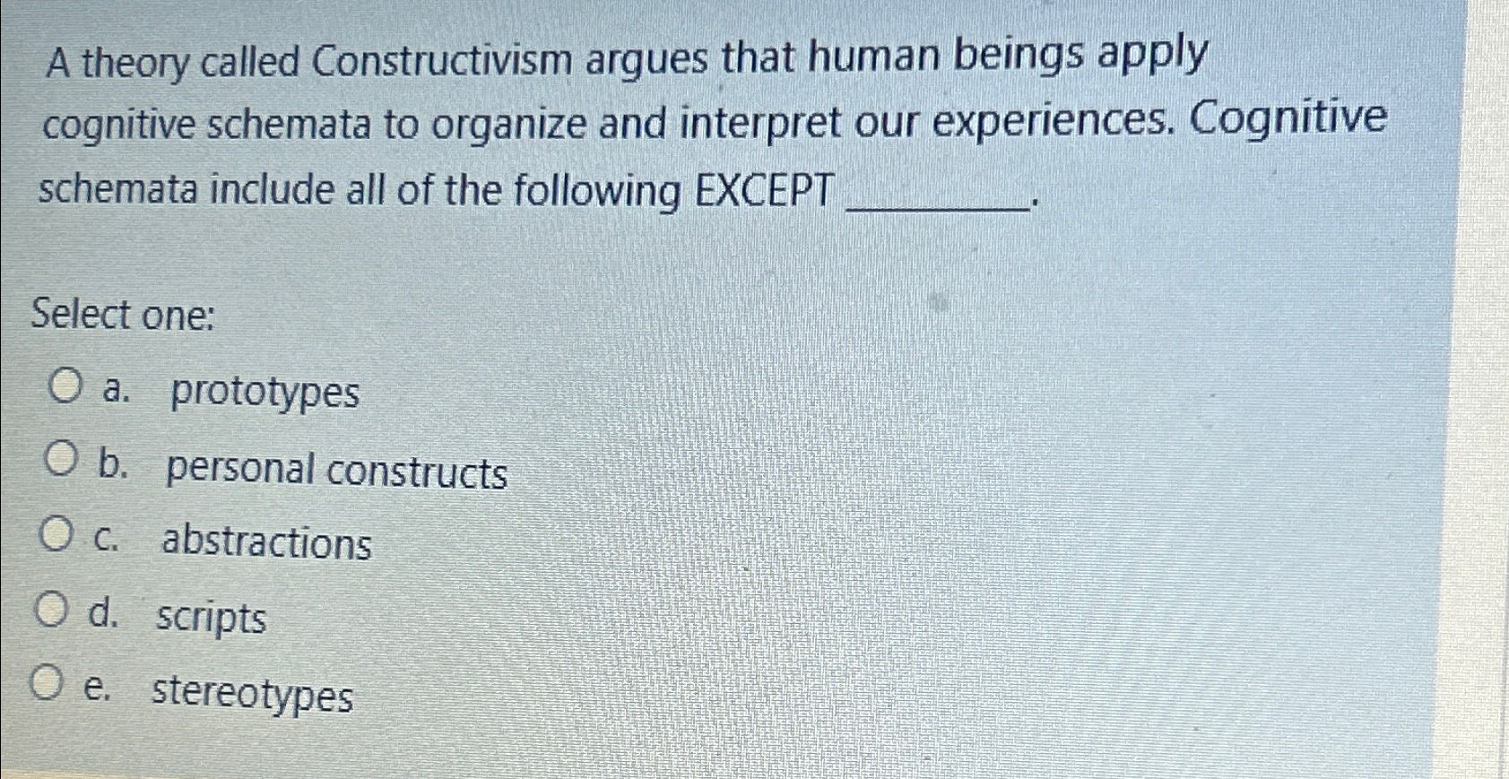 Solved A theory called Constructivism argues that human | Chegg.com