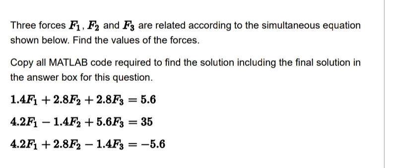 Solved Three forces F1,F2 ﻿and F3 ﻿are related according to | Chegg.com