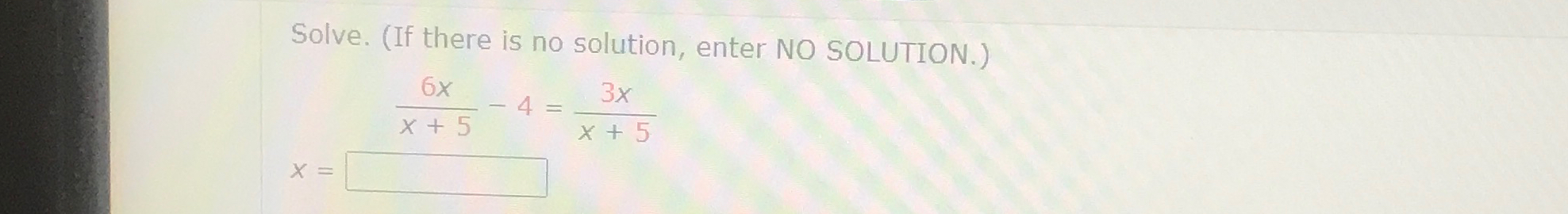 Solved Solve. (If there is no solution, enter NO | Chegg.com