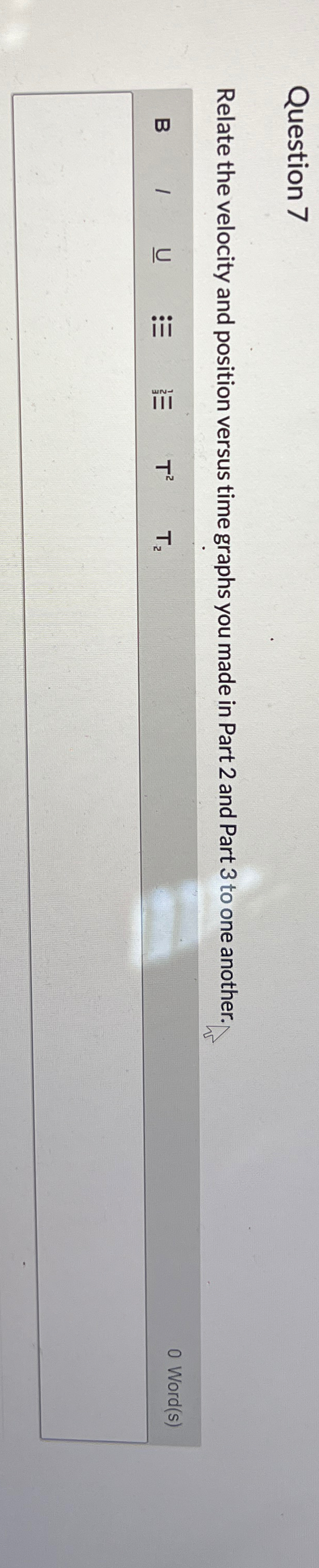Solved Question 7Relate the velocity and position versus | Chegg.com